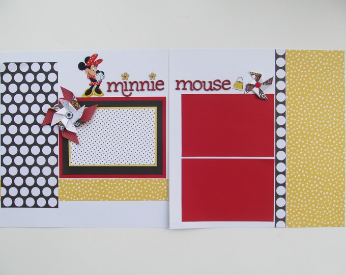 Minnie Mouse Boutique 12x12 Scrapbook Layout, DIY Kit, Scrapbook Page ...