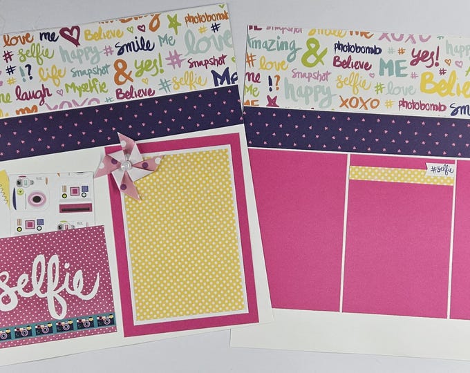 Selfie.......12x12 Scrapbook Layout, Scrapbook Page Kit, Project Life ...