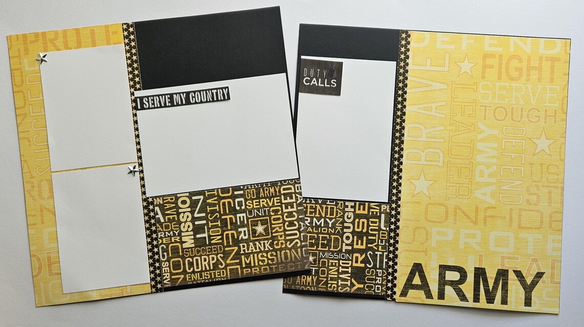 Army 12x12 Scrapbook Layout, Scrapbook Page Kit - Etsy