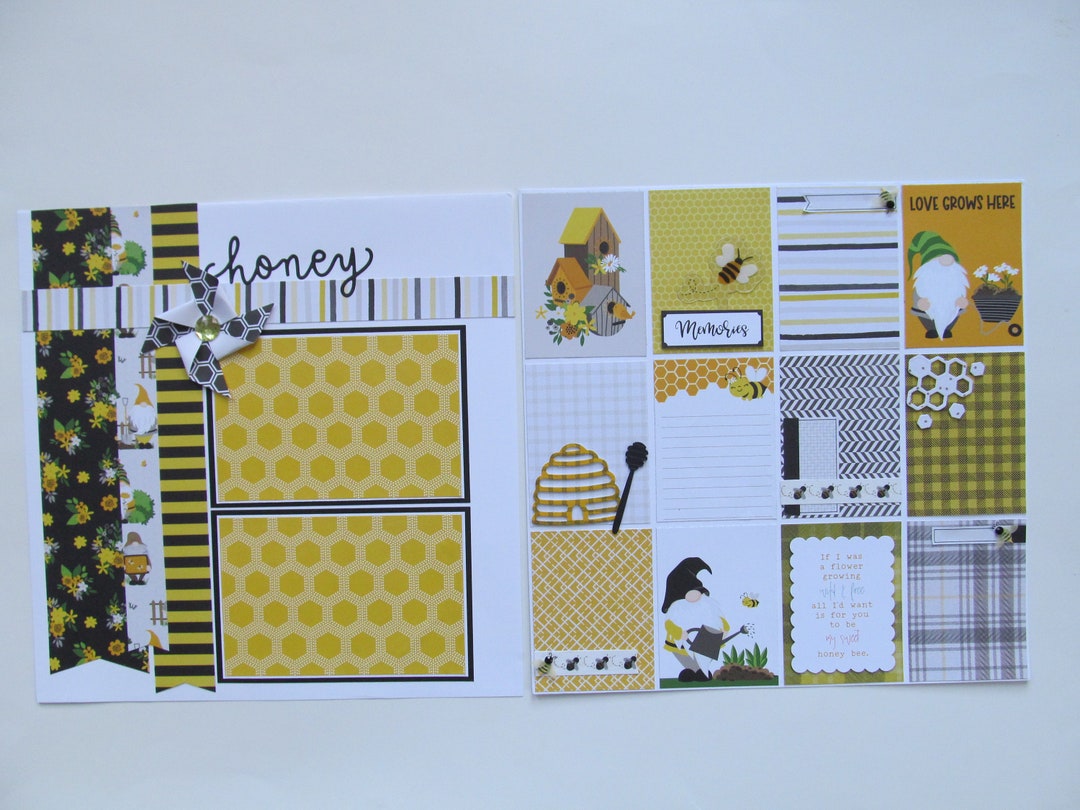 Honey Bee....diy Kit,12x12 Scrapbook Layout, Scrapbook Page Kit, - Etsy