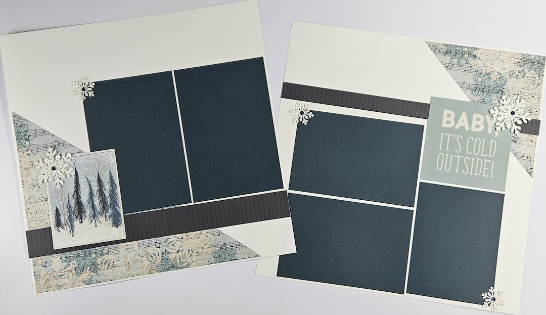 Winter Snowflakes..........12x12 Scrapbook Layout, Scrapbook Page Kit ...