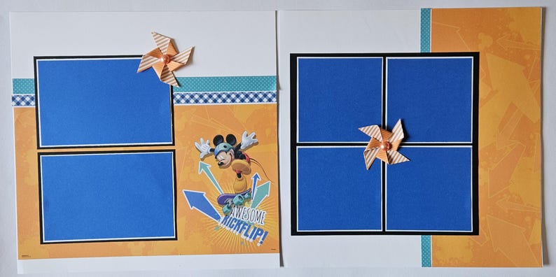 Mickey Mouse Scrapbook Layout Kit: DIY Photo Album, 12x12 Page - Etsy