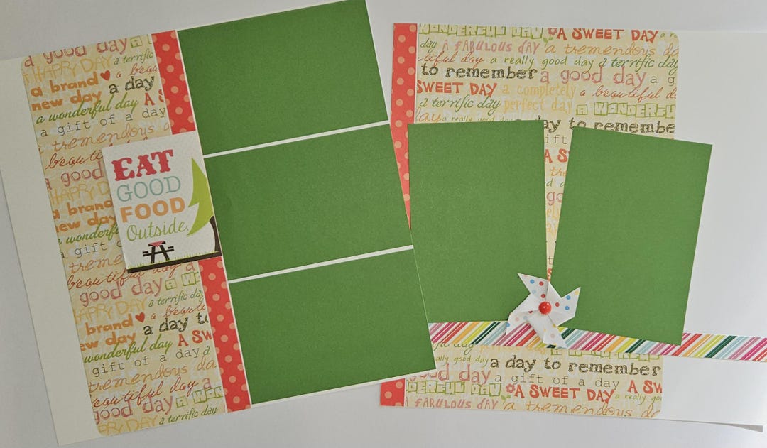 Eat Good Food Outside....12x12 Scrapbook Layout, Scrapbook Page Kit - Etsy