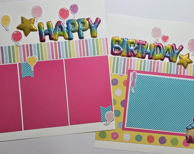 Happy Birthday...12x12 Scrapbook Layout/pages - Etsy