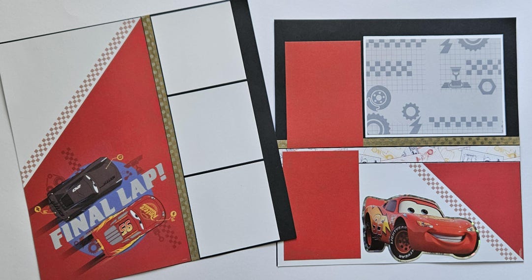 Cars #1...12x12 Scrapbook Layout, DIY Kit, Scrapbook Page Kit, - Etsy