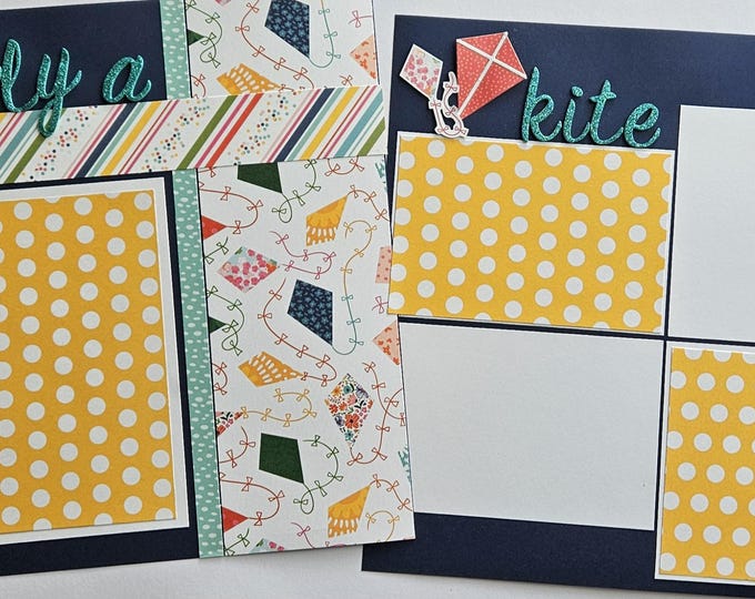 Fly A Kite Premade or DIY Kit,12x12 Scrapbook Layout, Scrapbook Page ...