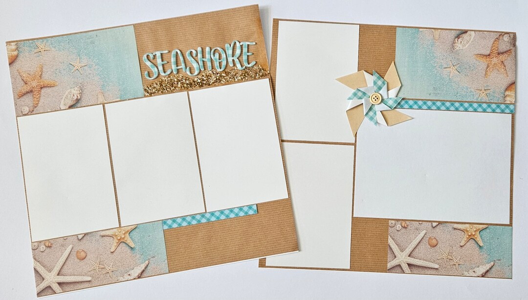 Seashells...12x12 Scrapbook Layout/pages - Etsy