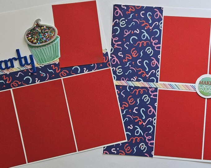 Let's Party Cupcake...12x12 Scrapbook Layout/pages - Etsy