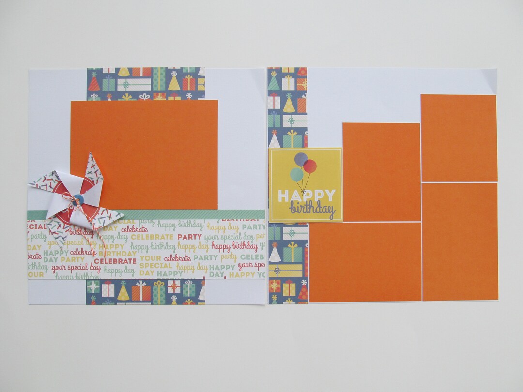 Happy Birthday.....12x12 Scrapbook Layout, Scrapbook Page Kit 2 - Etsy