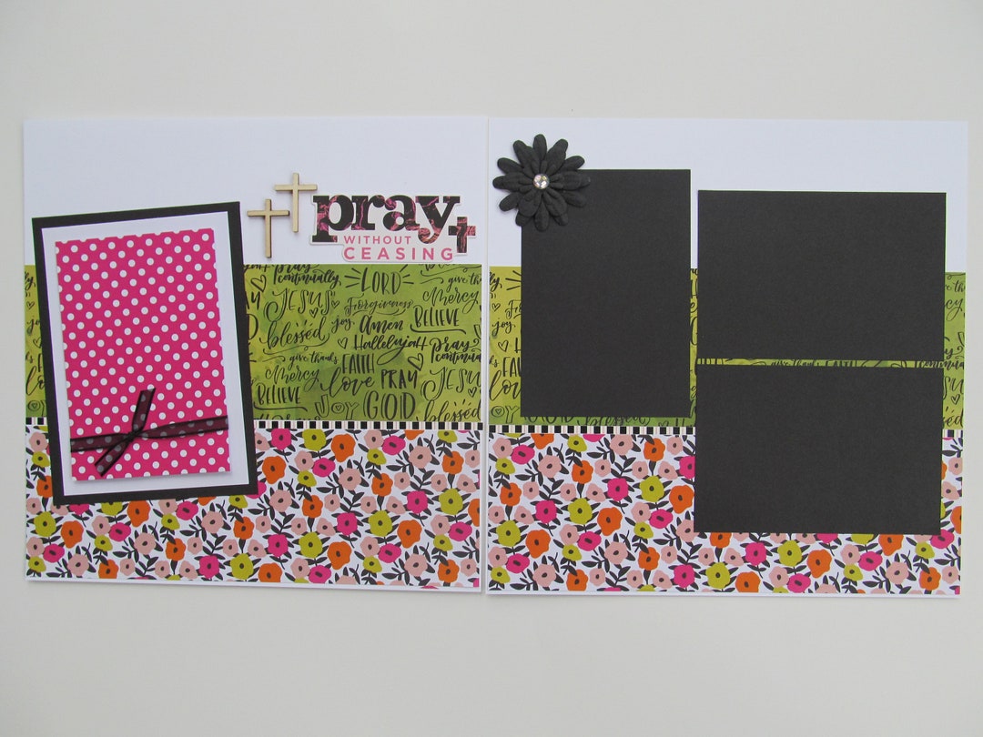 Pray Without Ceasing, DIY or Pre-made,12x12 Scrapbook Layout, Box3 - Etsy