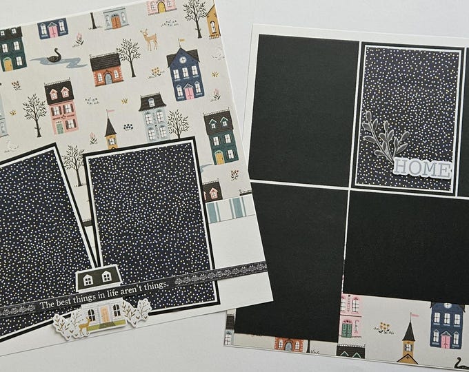 Home Premade,12x12 Scrapbook Layout, Scrapbook Page Kit - Etsy