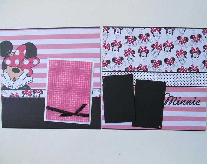 Bow Minnie Premade 12x12 Scrapbook Layout, DIY Kit, Scrapbook Page Kit ...