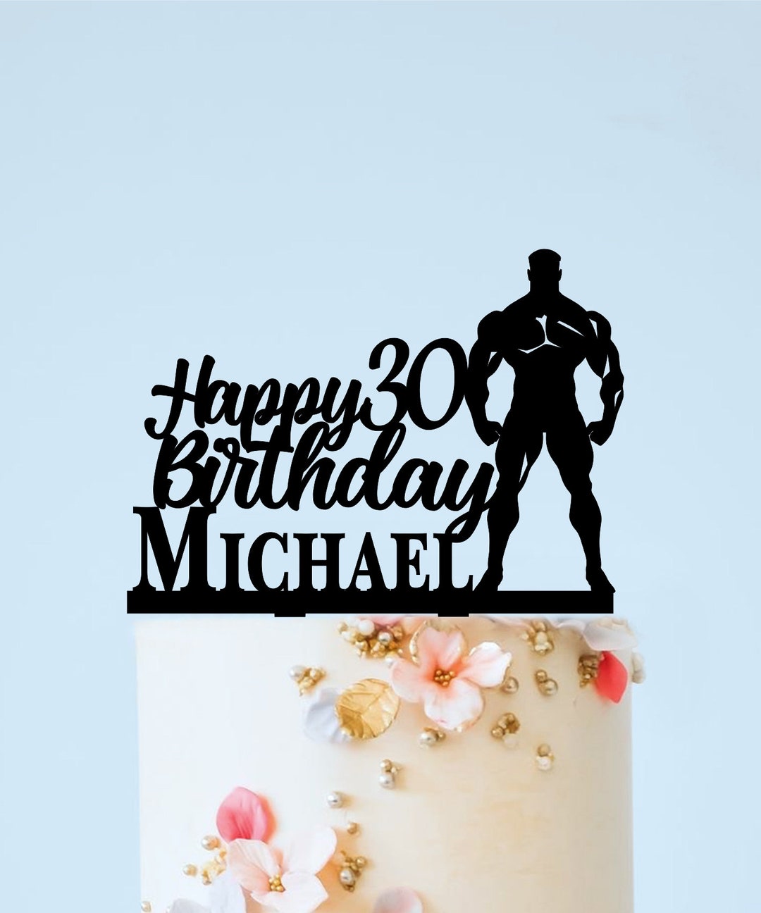 Bodybuilder Cake Topper, GYM, Strong Man, Weightlifter Theme, GYM Party ...