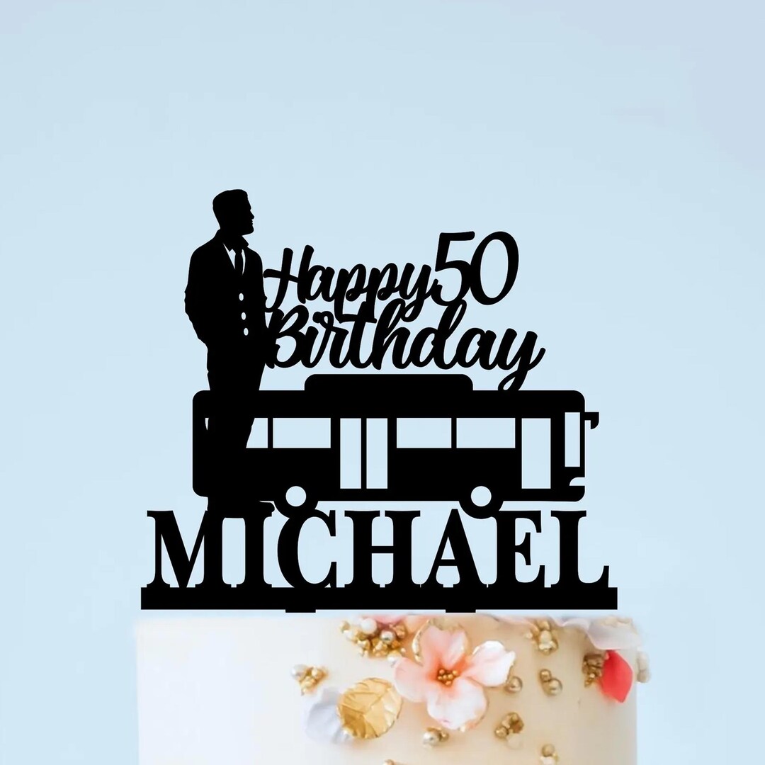 Personalized Bus Driver Cake Topper: Acrylic Birthday Party Decoration ...
