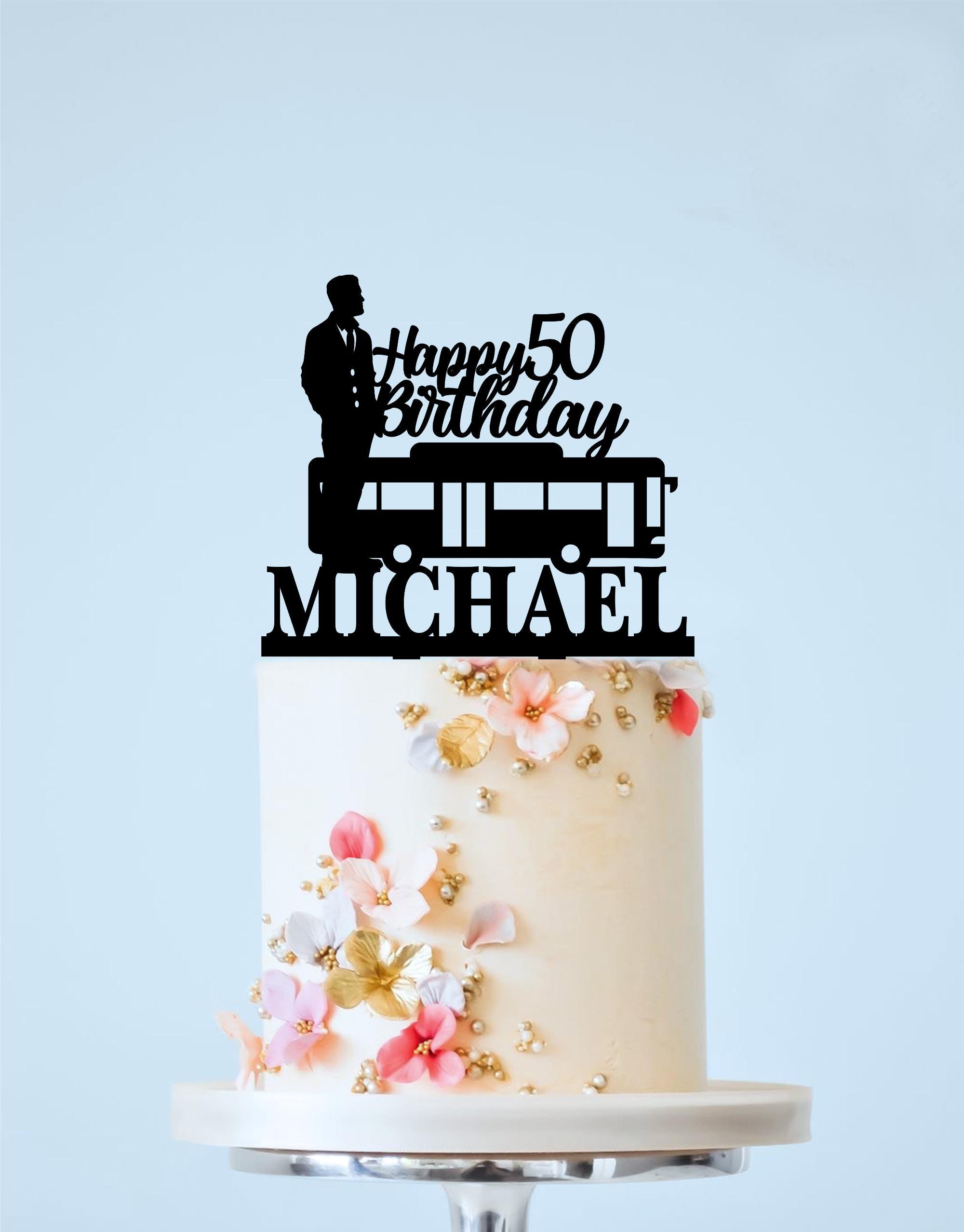 Personalized Bus Driver Cake Topper: Acrylic Birthday Party Decoration ...