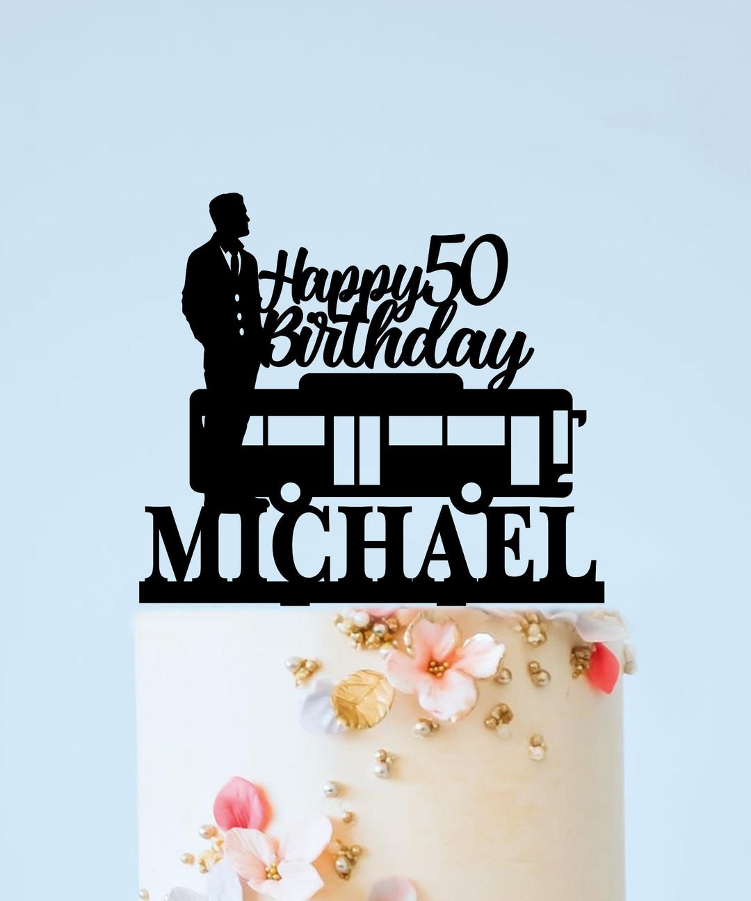 Bus Driver Cake Topper, Bus Driver Birthday, 50th Birthday Party ...