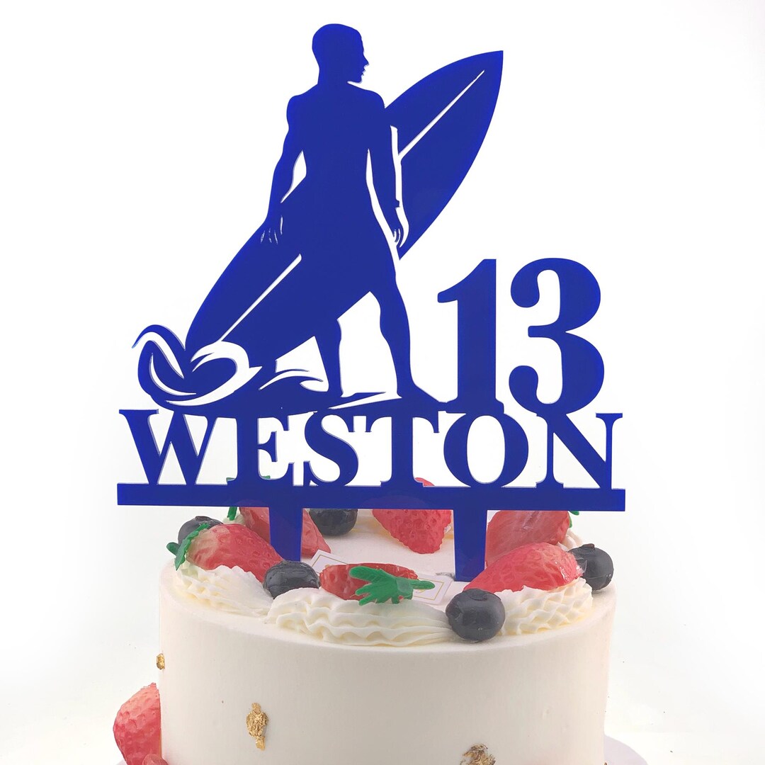 Surfing Cake Topper, Male Surfer Cake Topper, Surfing Birthday ...