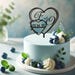 Floral Heart Wreath Cake Topper: Personalized Acrylic Wedding Decor - Etsy