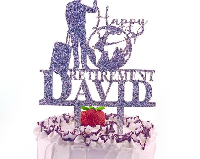 Happy Retirement, Cake Topper, Edible Image, Personalized Your Birthday ...