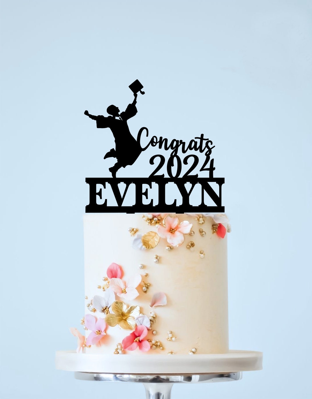 Graduation Cake Topper, Grad Party Cake Topper, Congrats Grad Party ...