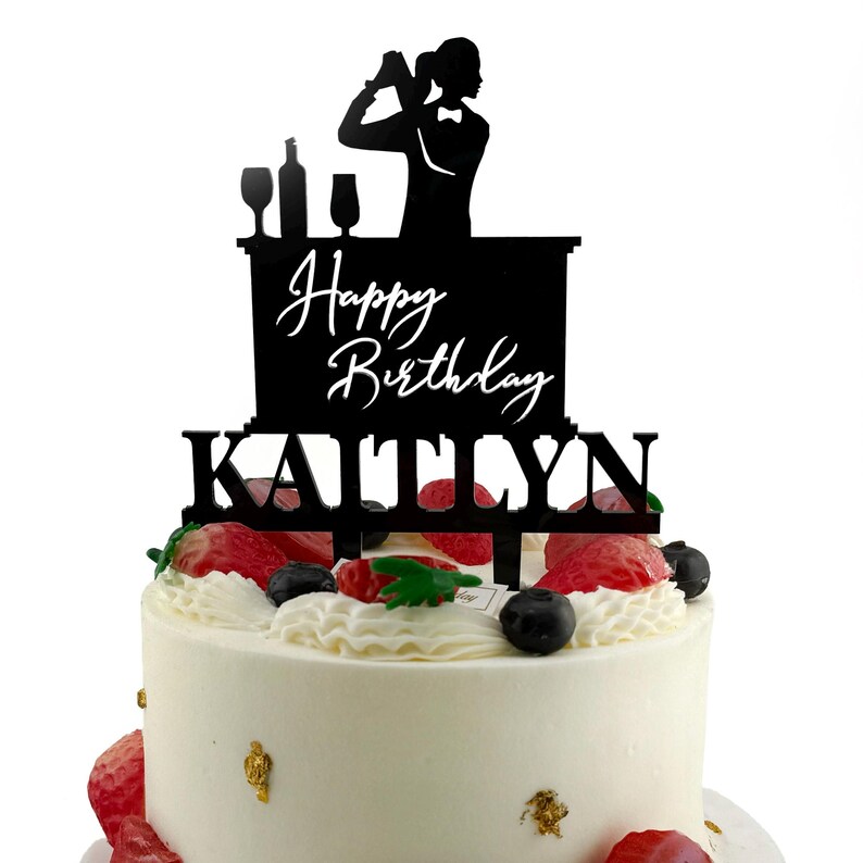Custom Bartender Birthday Cake Topper: Acrylic Party Decoration - Etsy