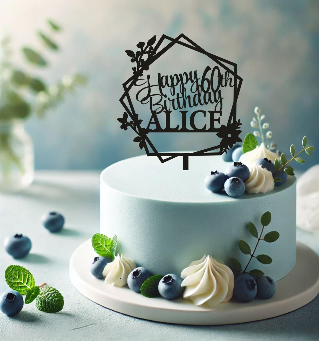Personalized Birthday Cake Topper, Custom Script Cake Topper for ...