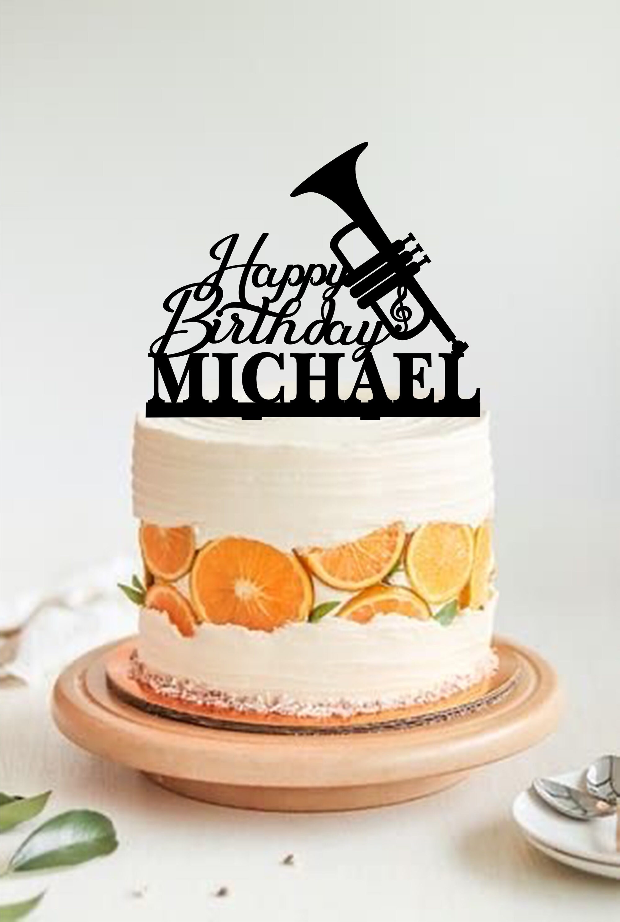 Trumpet Birthday Cake Topper, Happy Birthday Cake Topper, Trumpet ...