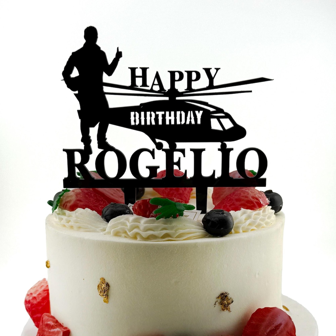 Helicopter Cake Topper, Black Hawk Birthday Cake Topper, Aviation Theme ...
