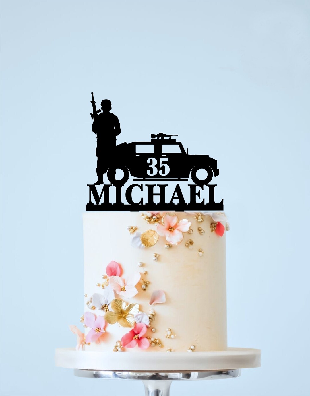Military Cake Topper, Army Welcome Home Topper, Name and Age Soldier ...