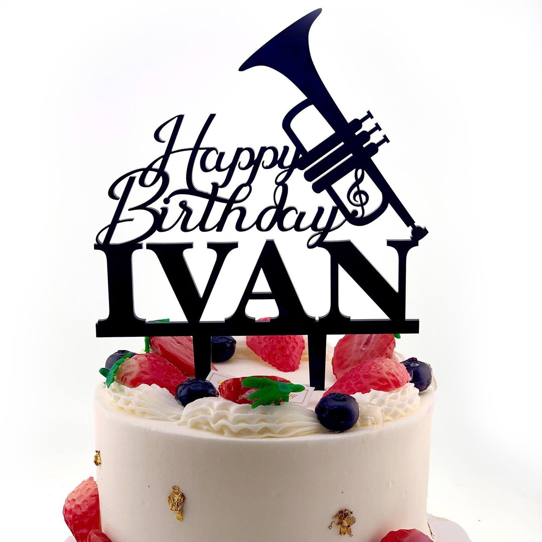 Trumpet Birthday Cake Topper: Personalized Musician Party Decor - Etsy