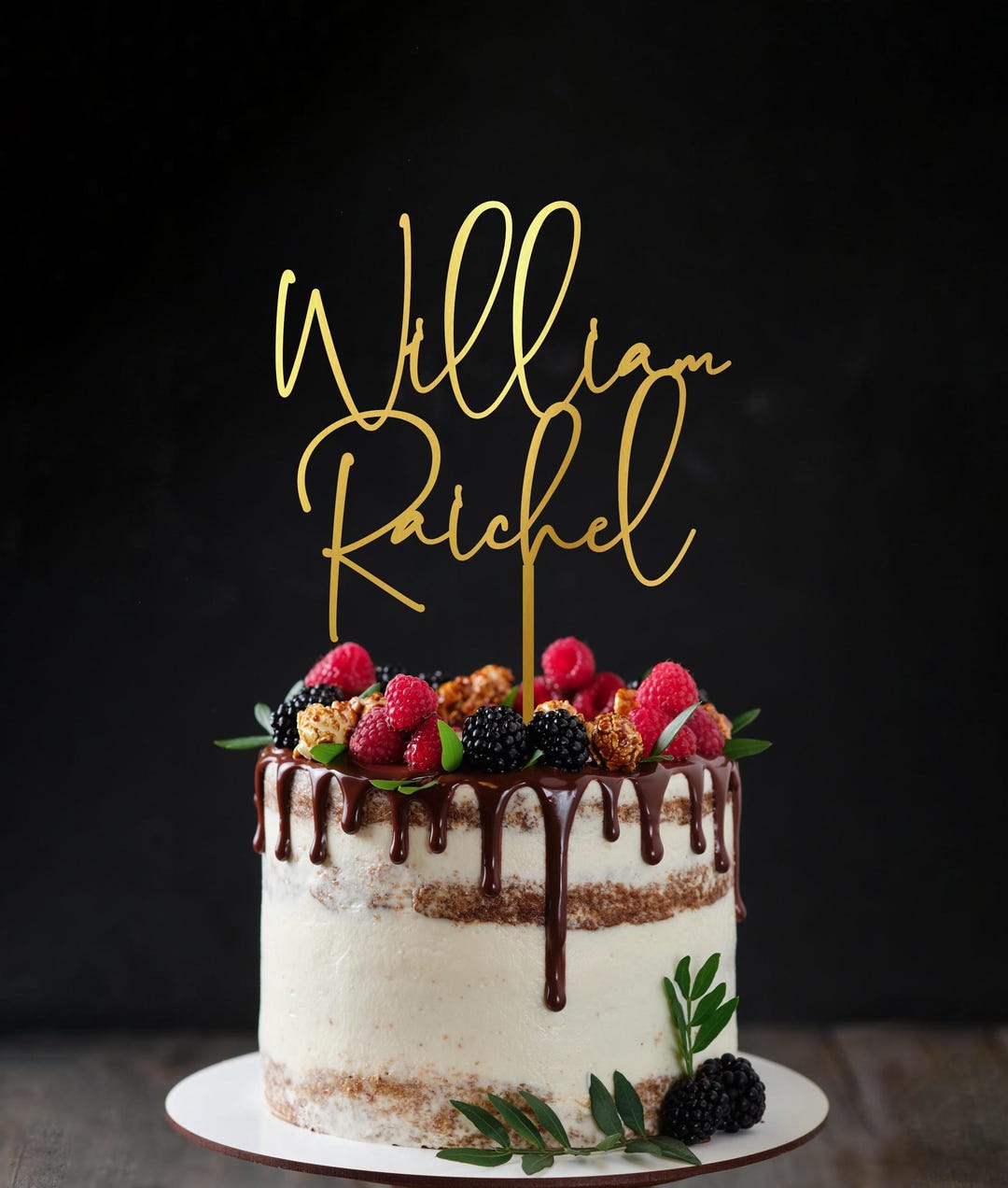 Custom Names Wedding Cake Topper, Script Anniversary Gift - Etsy