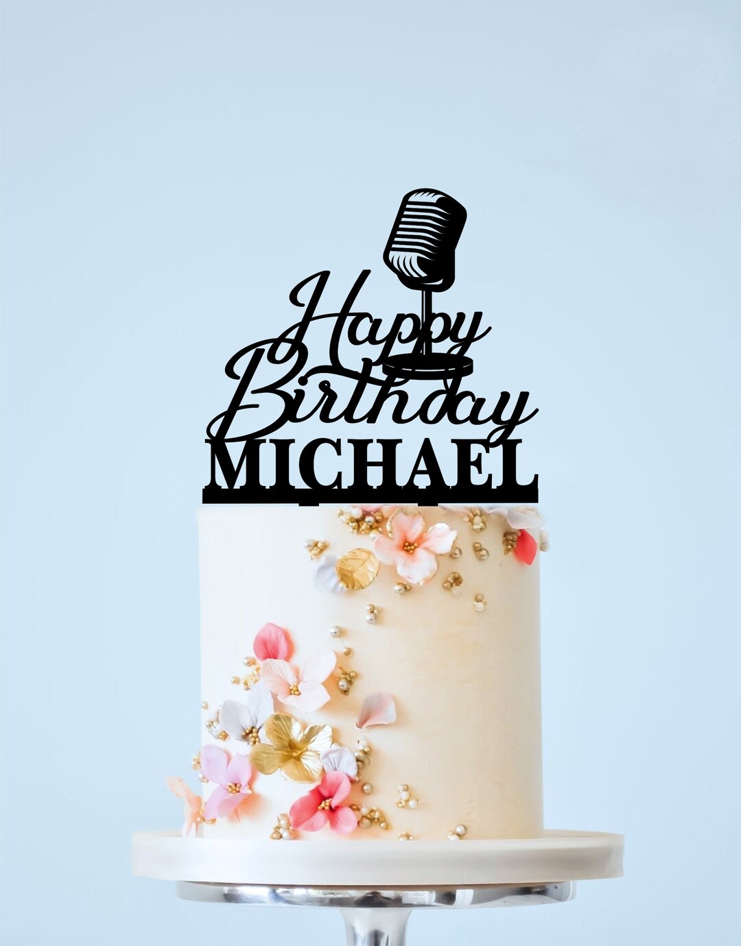 Microphone Cake Topper, Singer Birthday Cake Topper, Music Cake Topper ...