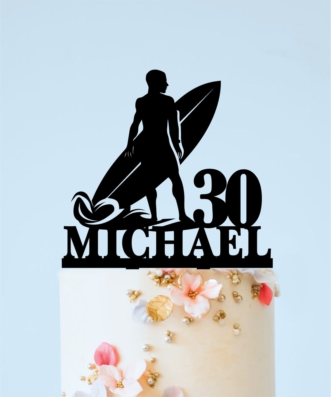 Surfing Cake Topper, Male Surfer Cake Topper, Surfing Birthday ...