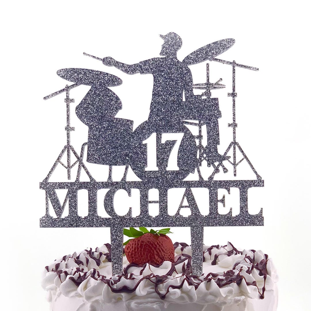 Personalized Drummer Cake Topper: Rock Band Birthday Party - Etsy