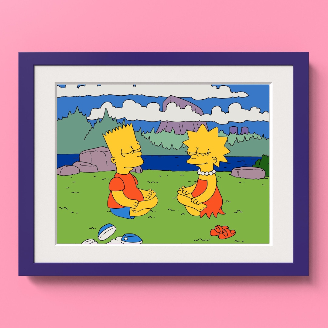 Lisa Simpson and Bart Simpson Meditation Digital Art Print | Instant ...