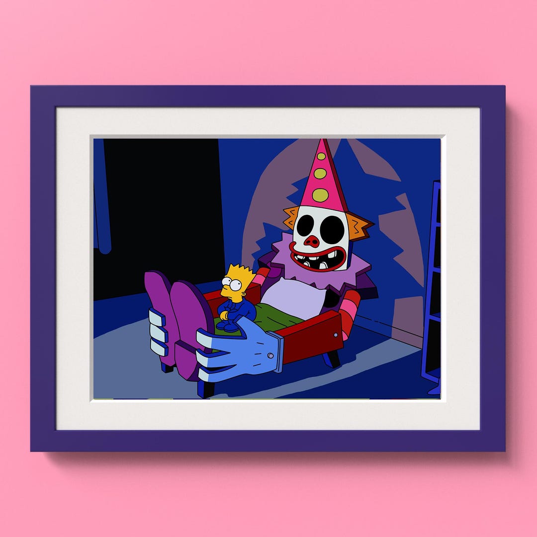 Bart Simpson Scary Clown Bed Digital Art Print | Instant Download ...