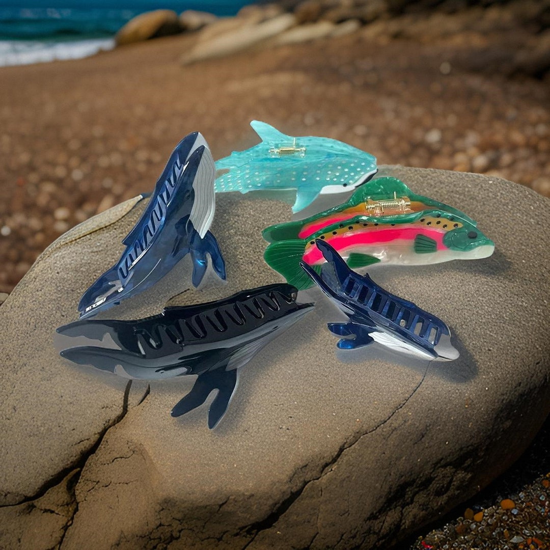 Shark Ocean Sea Creature Fun Creative Cute Hair Claw Clip,whale Claw ...