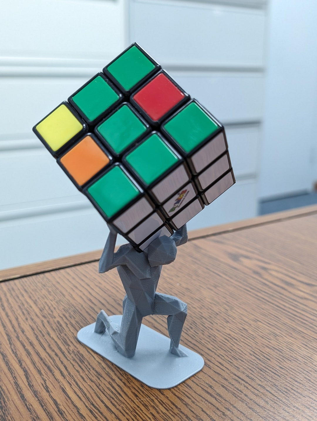 3D Printed Low Poly Atlas Stylish Rubik's Cube Stand for Home, Office ...