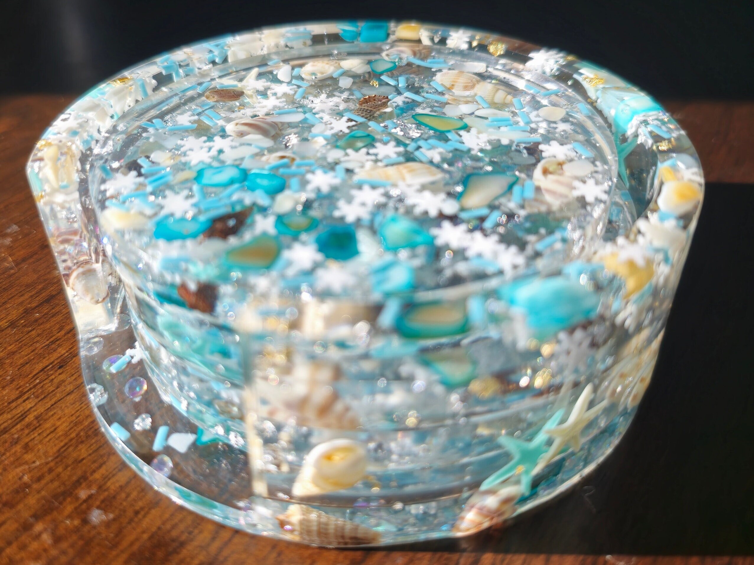 Silver and Gold Flakes Resin Coasters - Etsy