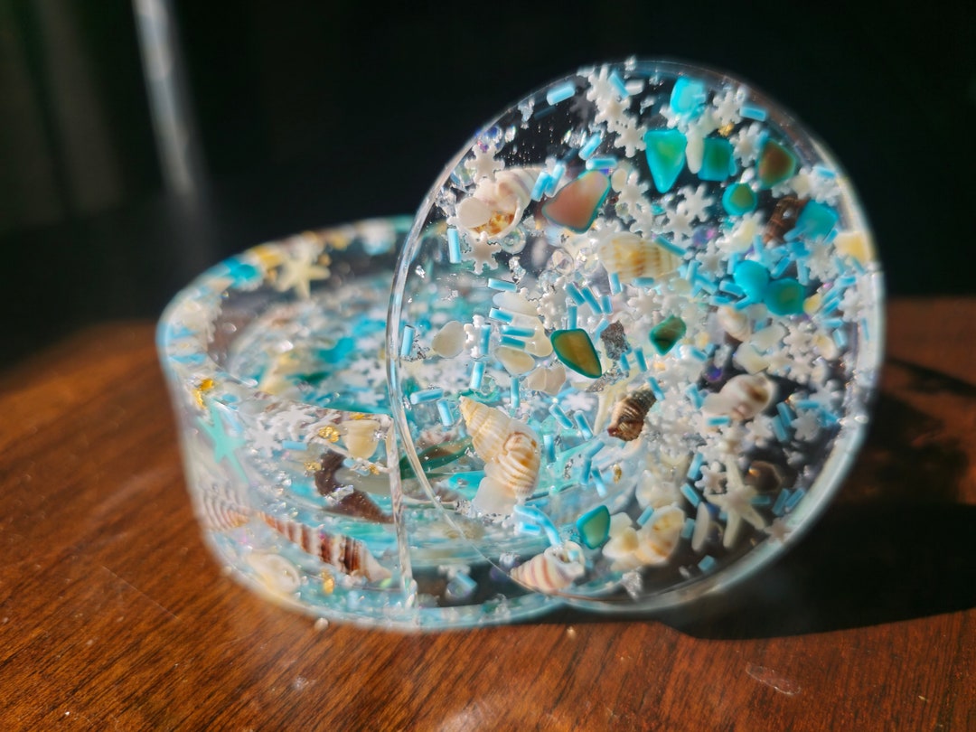 Silver and Gold Flakes Resin Coasters - Etsy