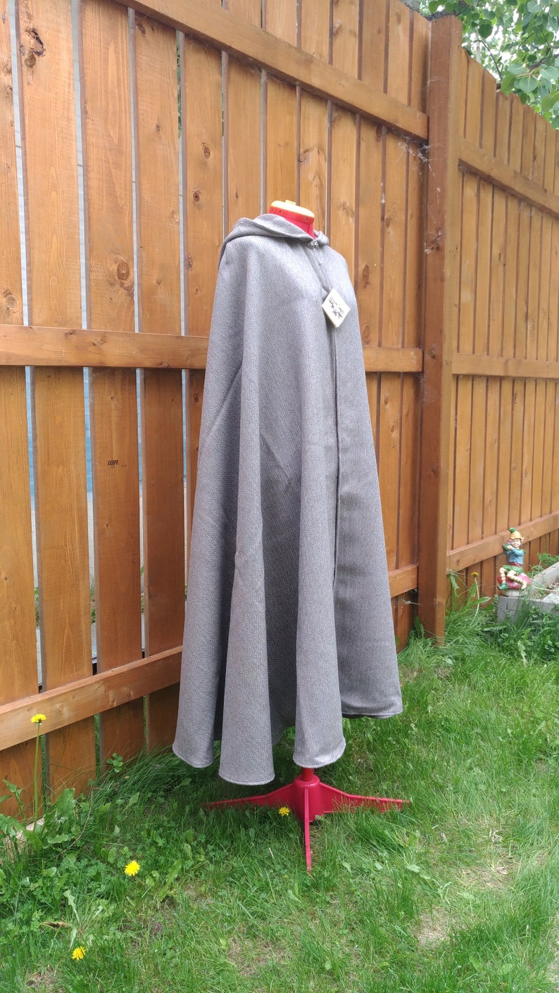 Grey Wool Tweed Medieval Gothic Cloak - Etsy