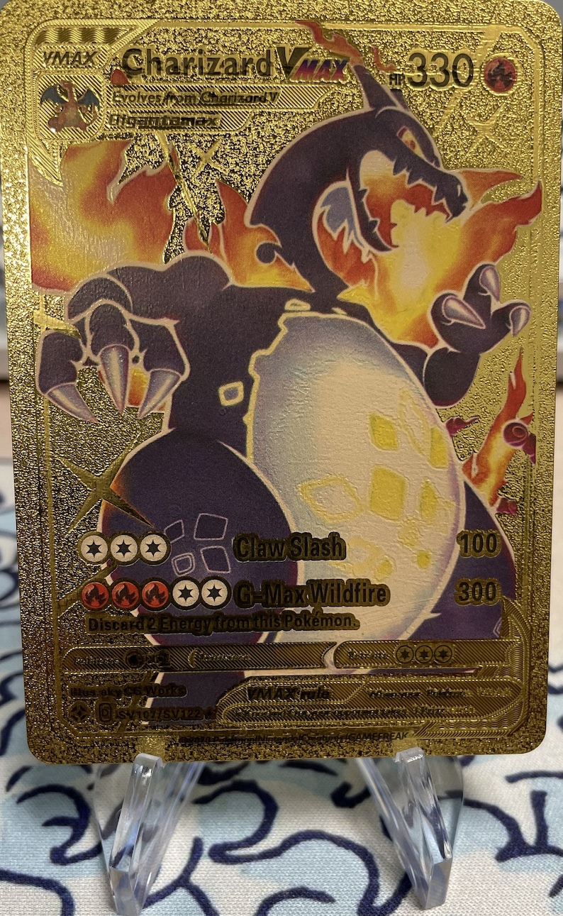 Golden Charizard Vmax Pokémon Card Orica - Etsy