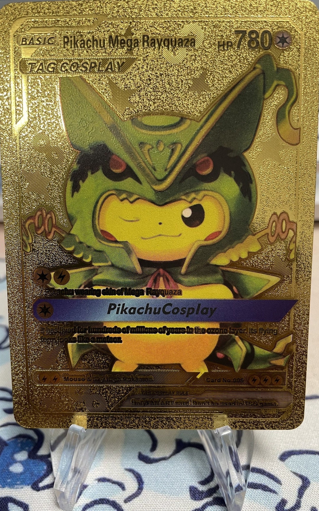 Golden Pikachu Mega Rayquaza Pokémon Card Orica - Etsy