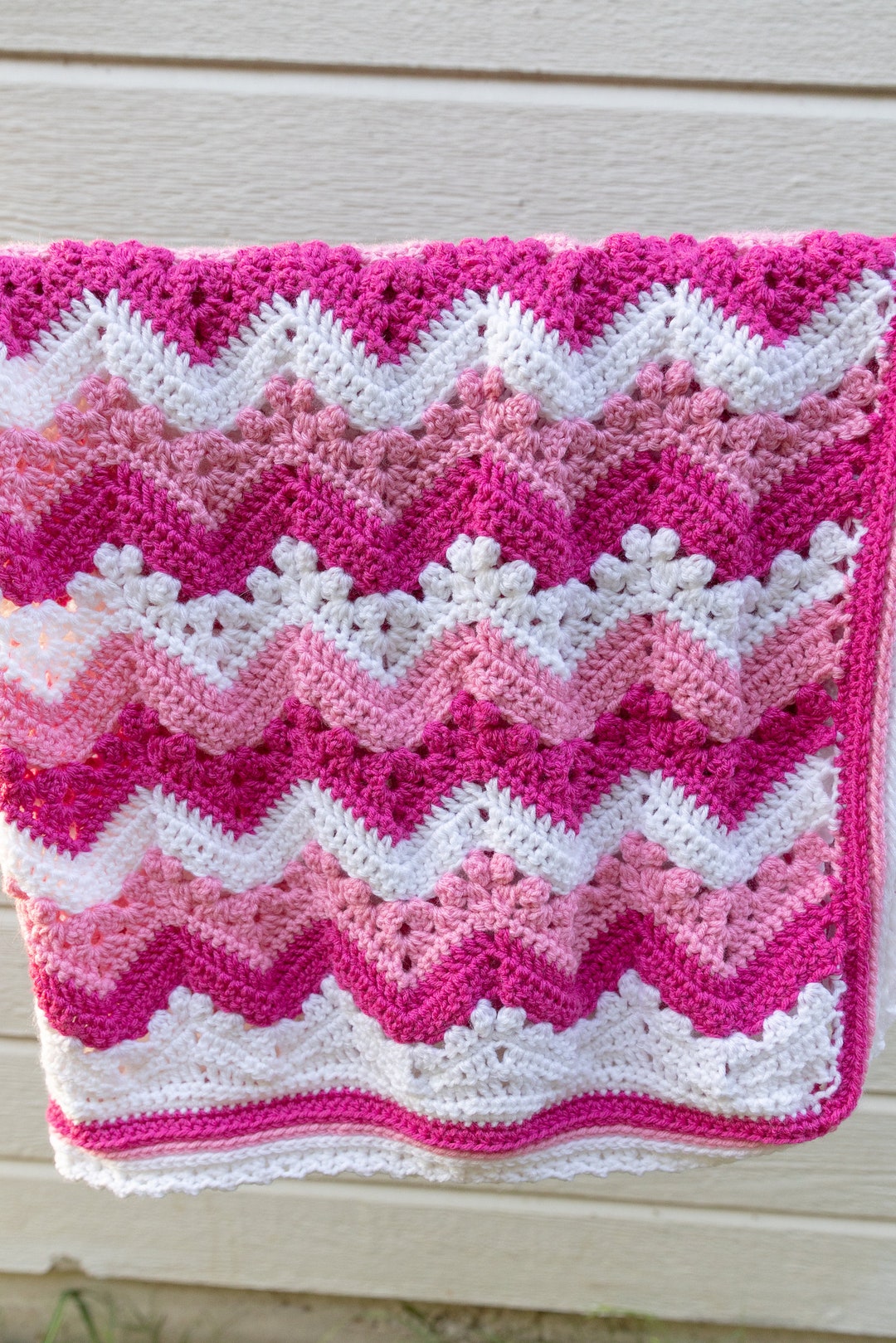 Crochet Pink Baby Blanket - Etsy