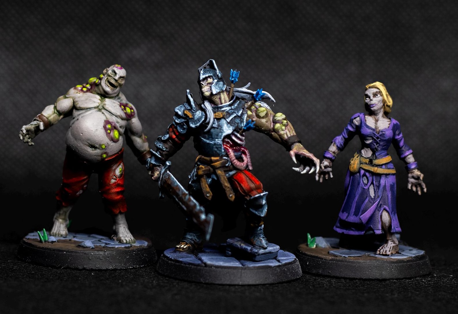 Pro Painted 32mm Zombie Miniatures Set (3) | D&D Undead Horde | Male ...