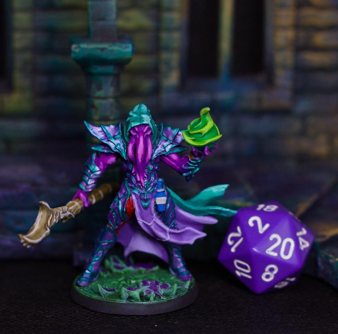 D&D 32mm Mind Flayer (casting Spell) – Hand-painted – 16K 3D Printed ...