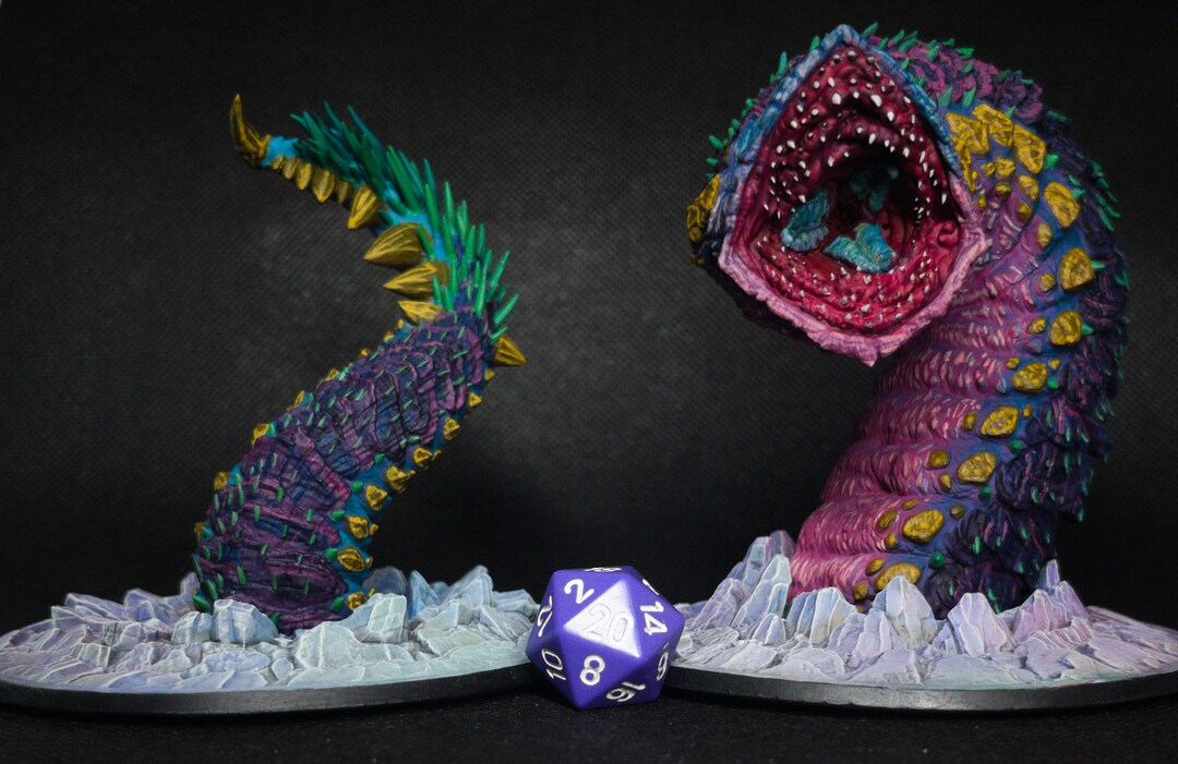 Dnd Purple Worm Boss Monster Miniature Hand-painted 32mm - Etsy