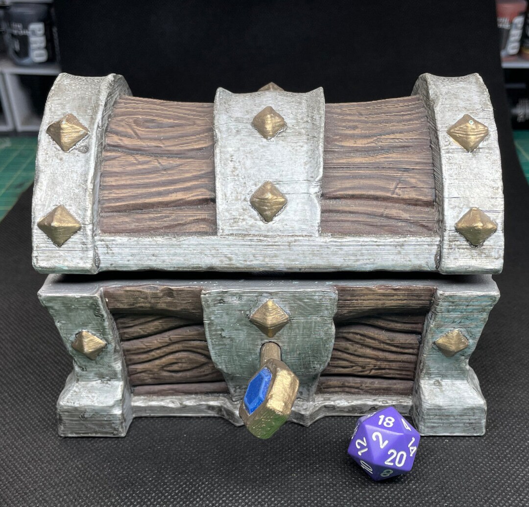 Dice Chest With Working Lock - Dnd 3D Print Hand-painted - Etsy