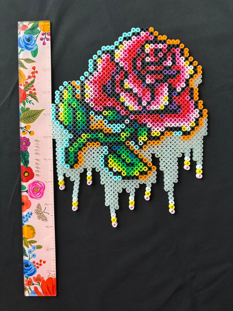 Drippy Rose Perler Beads / Hama Beads / Melty Beads - Etsy