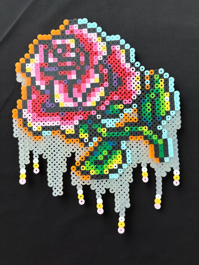 Drippy Rose Perler Beads / Hama Beads / Melty Beads - Etsy